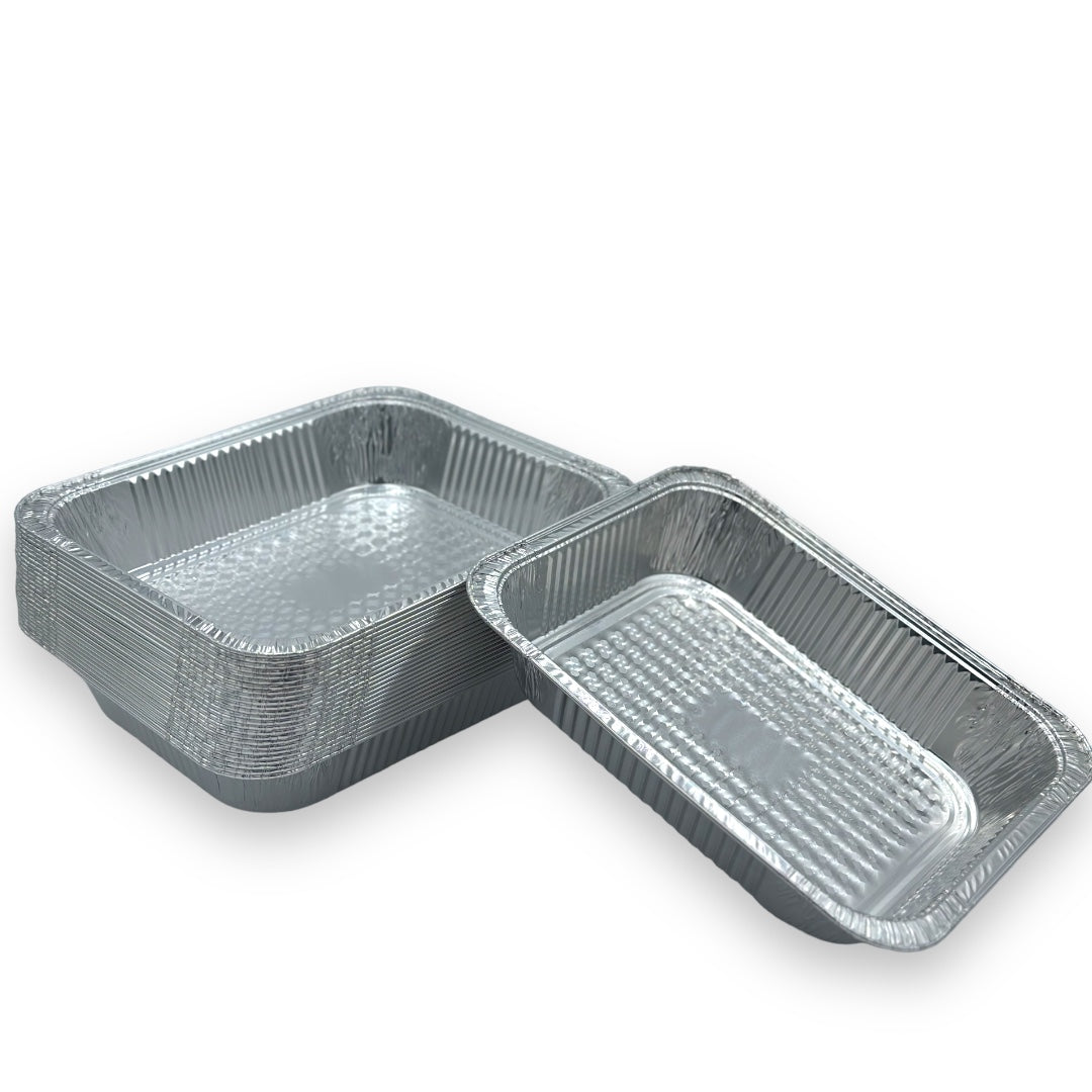 HALF SIZED DEEP ALUMINUM CATERING TRAY 100/CASE — P Plus Packaging