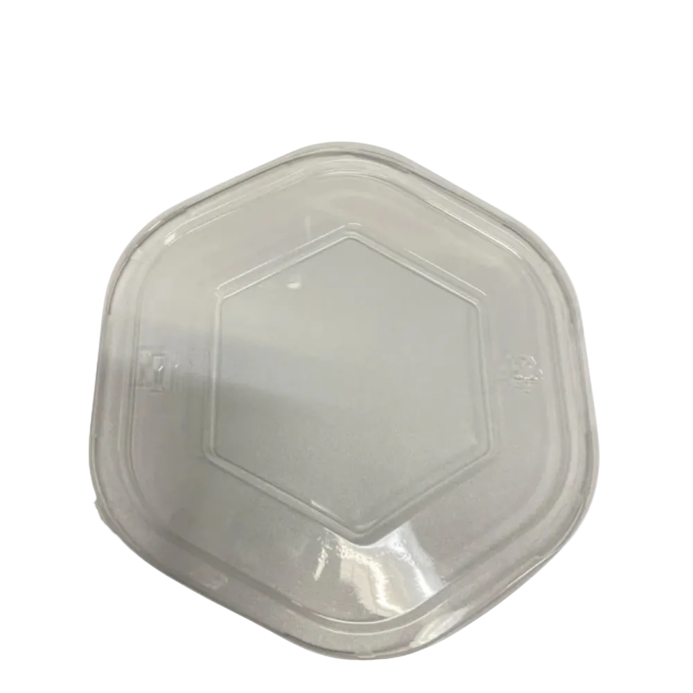 38 OZ HEXAGON PLASTIC LIDS 400CT — P Plus Packaging